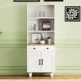 shunda K Farmhouse Storage Cabinet with 4 Solid Wood Gourd-Shaped Legs ...