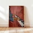 Affixzi Expressive Red and Blue Line Art Jazz Piano Poster, Unframed ...