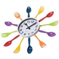 Decorative 3D Cutlery Utensil Spoon and Fork Wall Clock for Kitchen ...