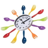 Decorative 3D Cutlery Utensil Spoon and Fork Wall Clock for Kitchen ...