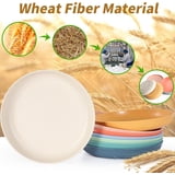 8 PACK 9 Inches Lightweight Wheat Straw Plates, Lightweight Unbreakable ...
