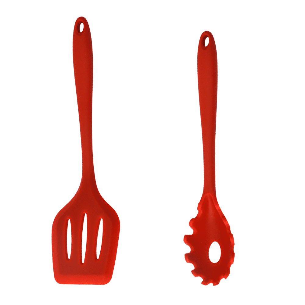 2 Large Utensils - Heat Resistance - Hygienic One-Piece Design Silicone ...