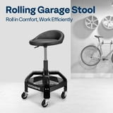 SPECSTAR Adjustable Rolling Garage Stool with Tool Tray, 360° Swivel ...