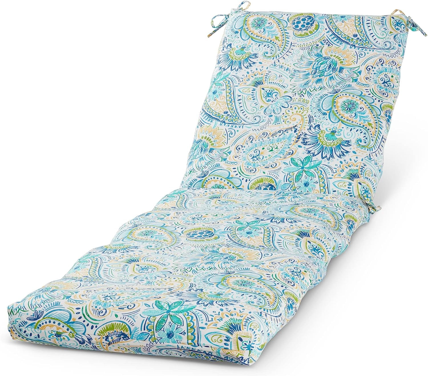 ZXNYH Outdoor Reversible Chaise Lounge Chair Cushion, Garden Floral ...