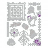 Sizzix Thinlits Die Set 18PK Folk Art Elements by Courtney Chilson - Walmart.com