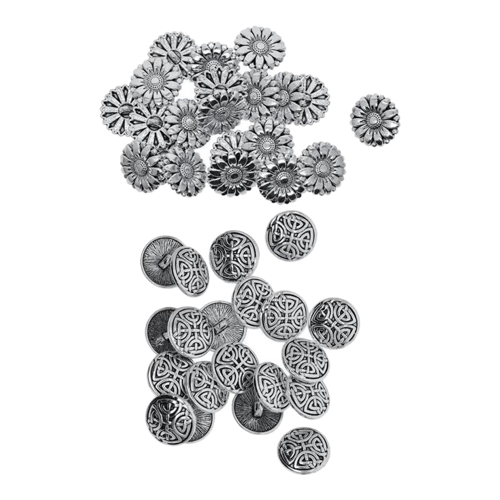 Paquete de 40 Botones de Metal Redondos de 2 Estilos de 18 Mm para ...