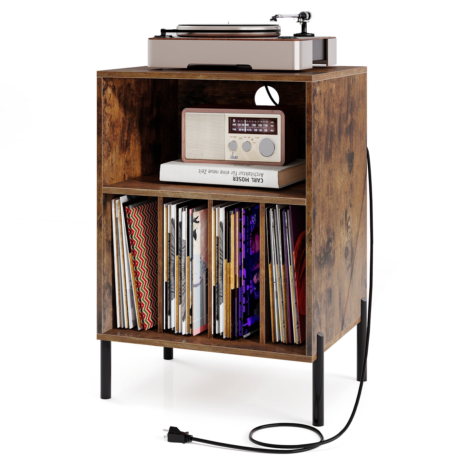 Click here for Gymax Record Player Stand W/Charging Station 5 Sto... prices