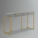 Nicole Miller Jaheim Faux Shagreen Console Table with 2 Drawers, Grey ...