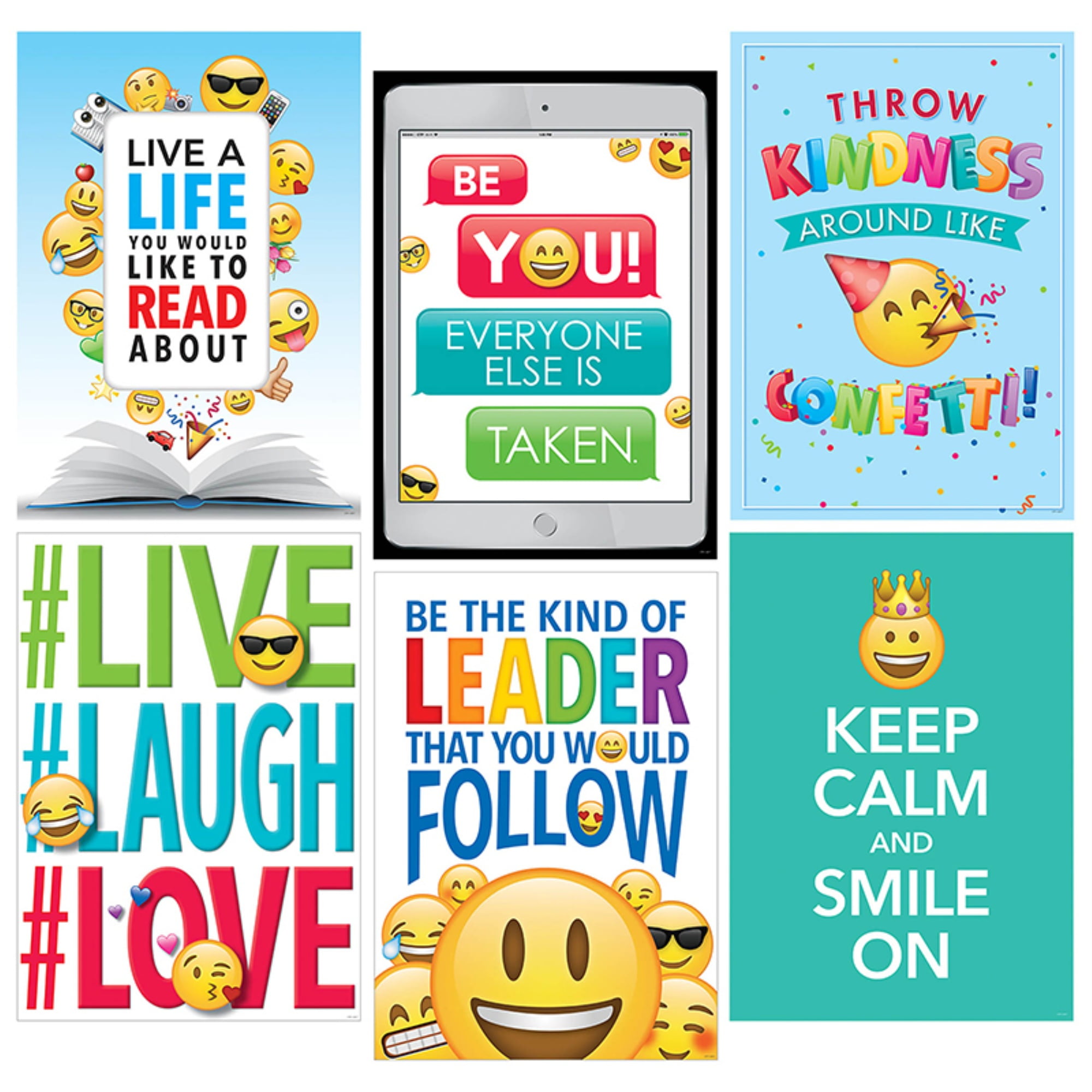 EMOJI FUN INSPIRE U POSTER 6-PACK - Walmart.com
