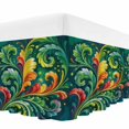 Abstract Leaf Bed Skirt California King Size 18 Inch Drop, Green Yellow ...