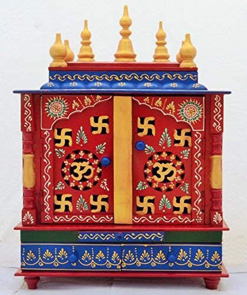 Wooden Temple For Home / Pooja Mandir With Doors for Home/ Prayer Room ...