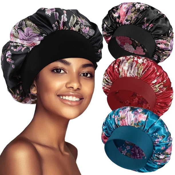 EUDHYAC 3PCS Extra Large Satin Bonnets for Sleeping, Hair Bonnets for ...