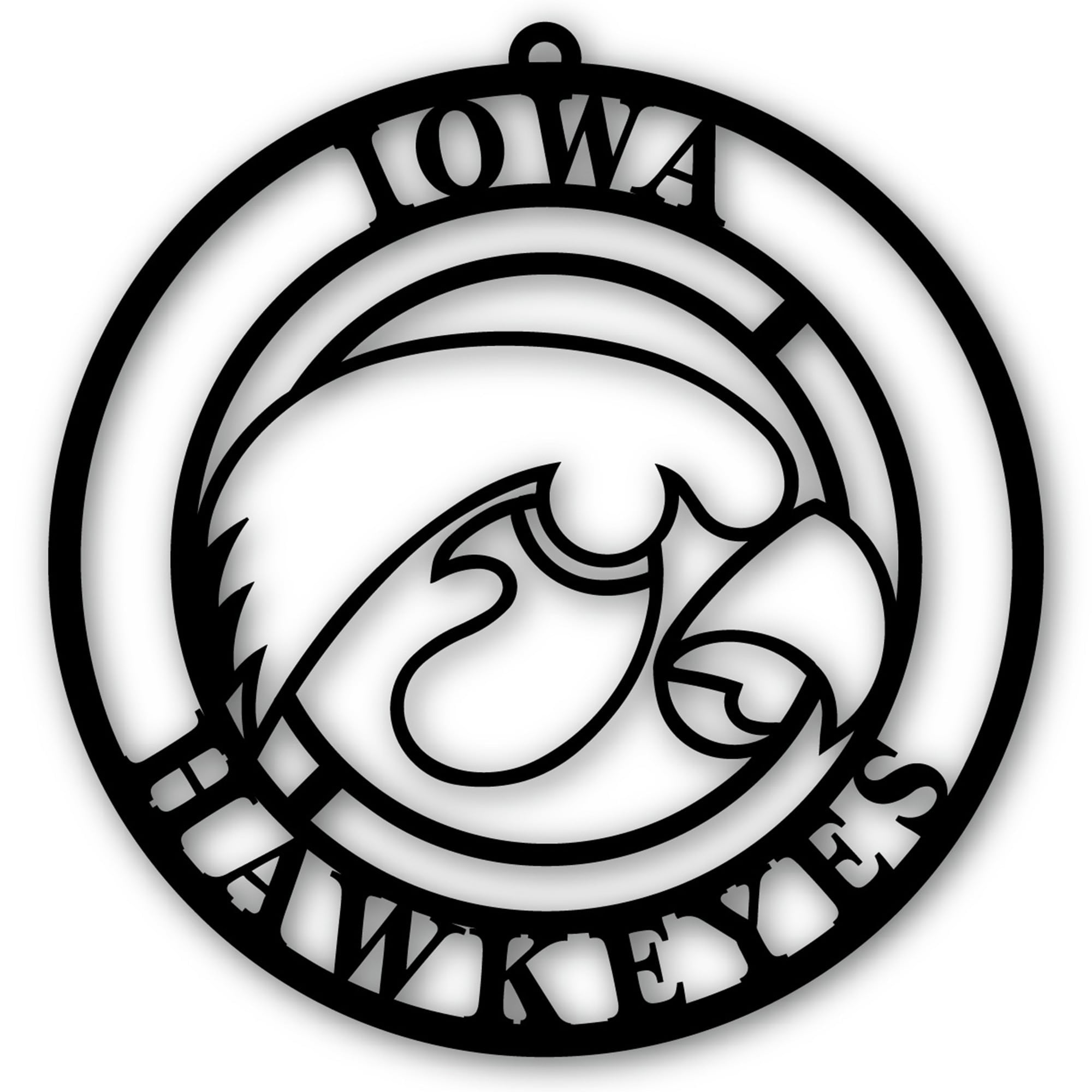 Black Iowa Hawkeyes 16'' Team Logo Cutout - Walmart.com