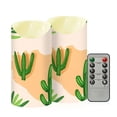 Cactus Pattern Flameless Candles 2 PCS with Remote Realistic Moving ...