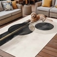 Abstract Outdoor Rug, Mottled Geometric Black Gold Stripe Circle Moon ...
