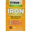Vitron C High Potency Iron and Vitamin C Vegan Tablets - 60 Count Each ...