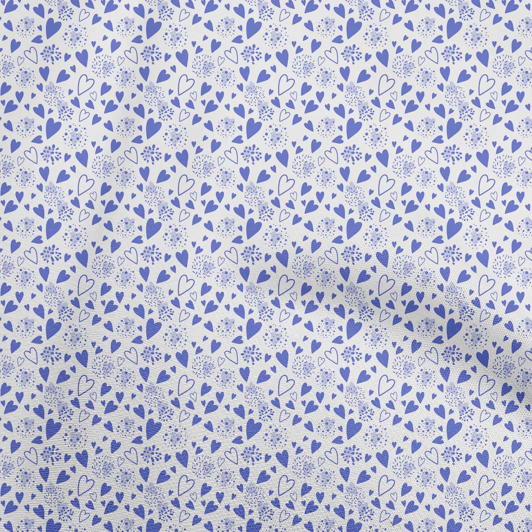 oneOone Viscose Chiffon Medium Blue Fabric Heart Dress Material Fabric ...