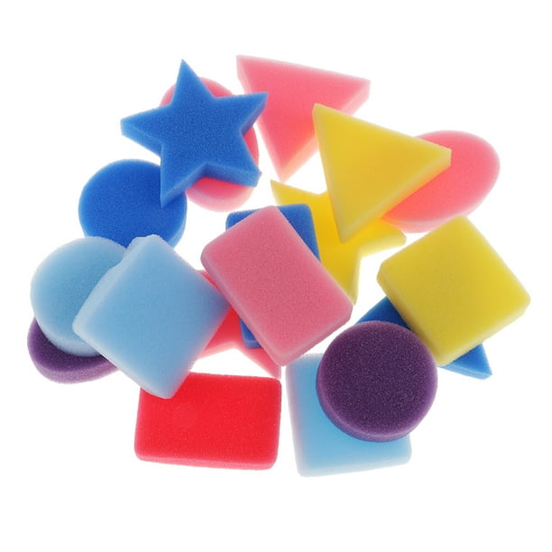 18 Pack Assorted Shapes Sponge Painting Shapes Brushes Sponges Stamper ...