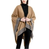 Odeerbi Shawl Wraps for Women 2025 Fall Winter Poncho Open Front Cape Cardigan Trendy Color ...