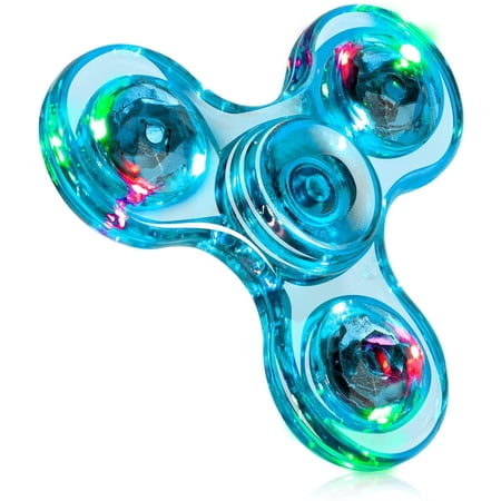 Fidget Spinner, Crystal Fidget Toy Led Light Rainbow Finger Toy Hand ...