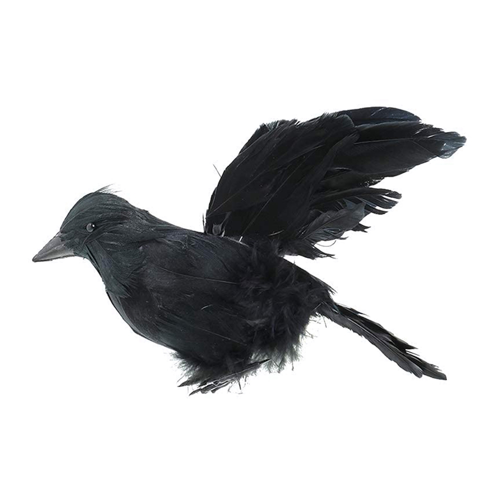 Halloween Black Crow Realistic Crow Artificial Bird Raven Prop Art and ...