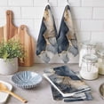 1 Pack Black Marble Kitchen Towels Abstract Art Grey Gold Stripes ...