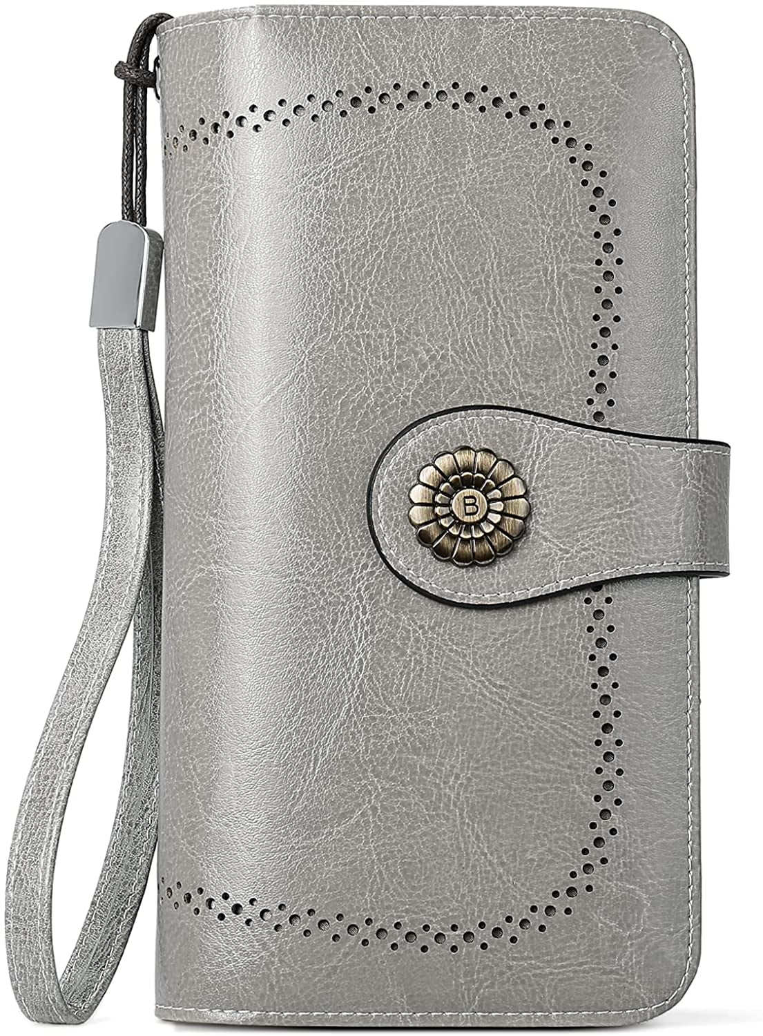 BOSTANTEN Womens Wallet Genuine Leather Large Capacity Wristlet Clutch ...