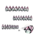 Scnwvu Medium Press on Nails Almond Shape with 3D Butterfly Designs ...