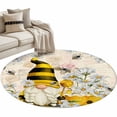 Area Rug 36in, Farm Bee Gnome Daisy Flower Floor Carpet Living Room Rug ...