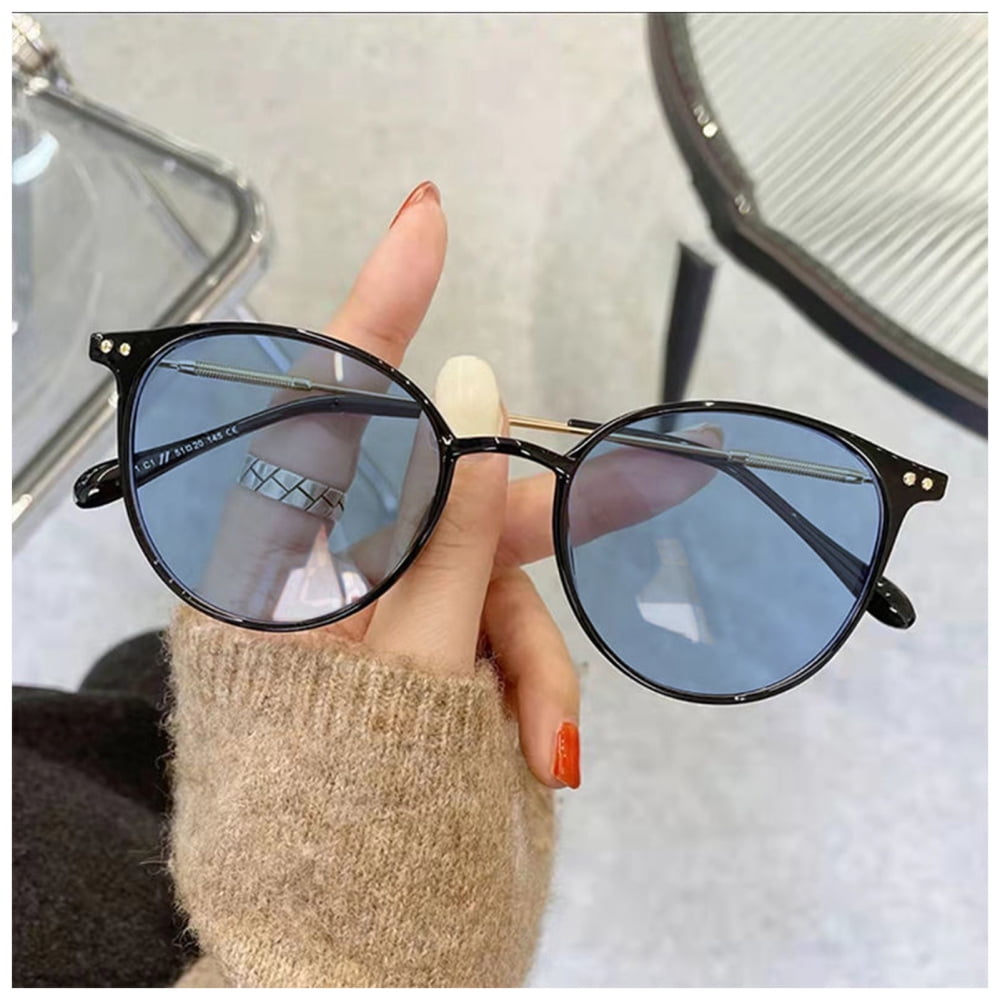Blue Light Blocking Glasses Round Frame Color Changinns UV Blocking ...