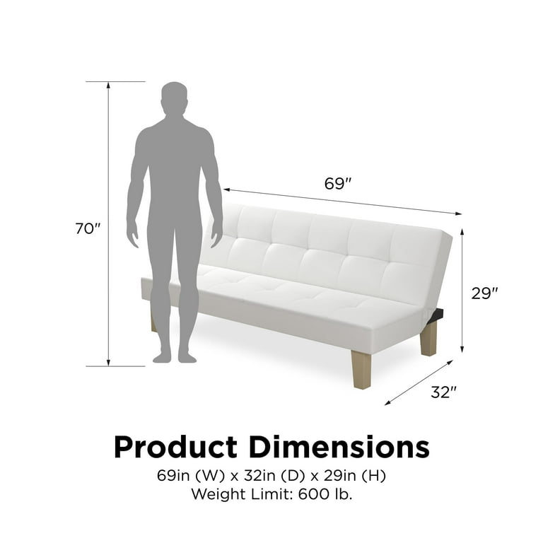 Dhp Aria White Futon Sofa Bed | Cabinets Matttroy