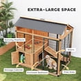 PawHut Extra Large Dog House, Wood Outdoor Dog Kennel with Platform ...