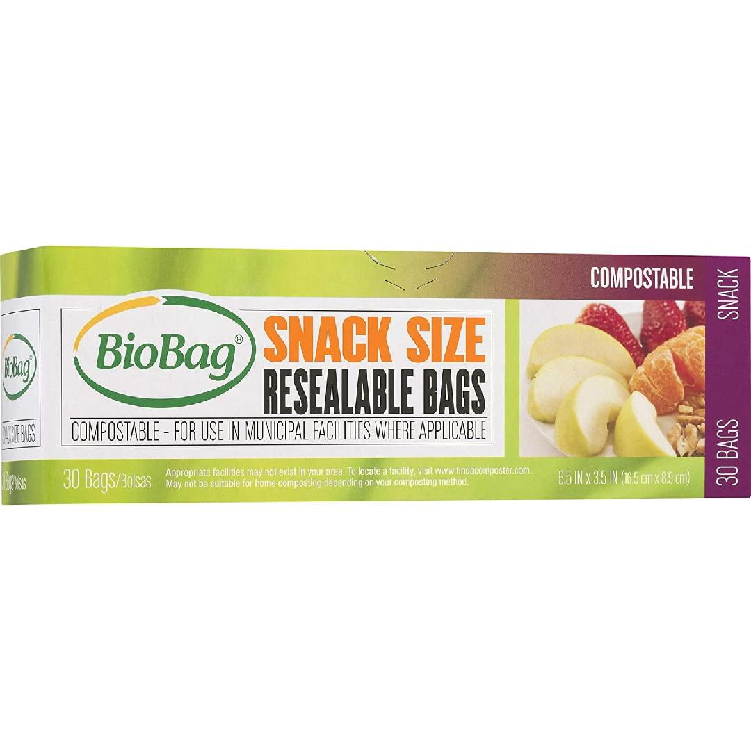 100% Certified Compostable Resealable Snack Bags, 360 Count, Perfect ...