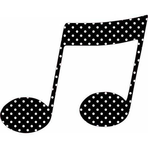 5in x 4in Black and White Polka Dot Double Eighth Note Sticker ...