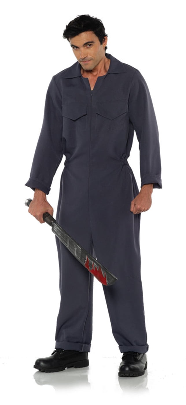 Grey Boiler Suit Mens Adult Serial Killer Halloween Jumpsuit Costume ...