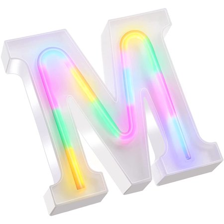 Colorful LED Marquee Letter Lights, 26 Alphabet Neon Sign Number Lights ...