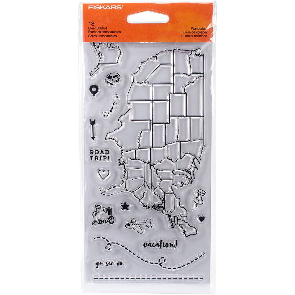 Fiskars Clear Stamps, 4" x 8", Wanderlust - Walmart.com - Walmart.com