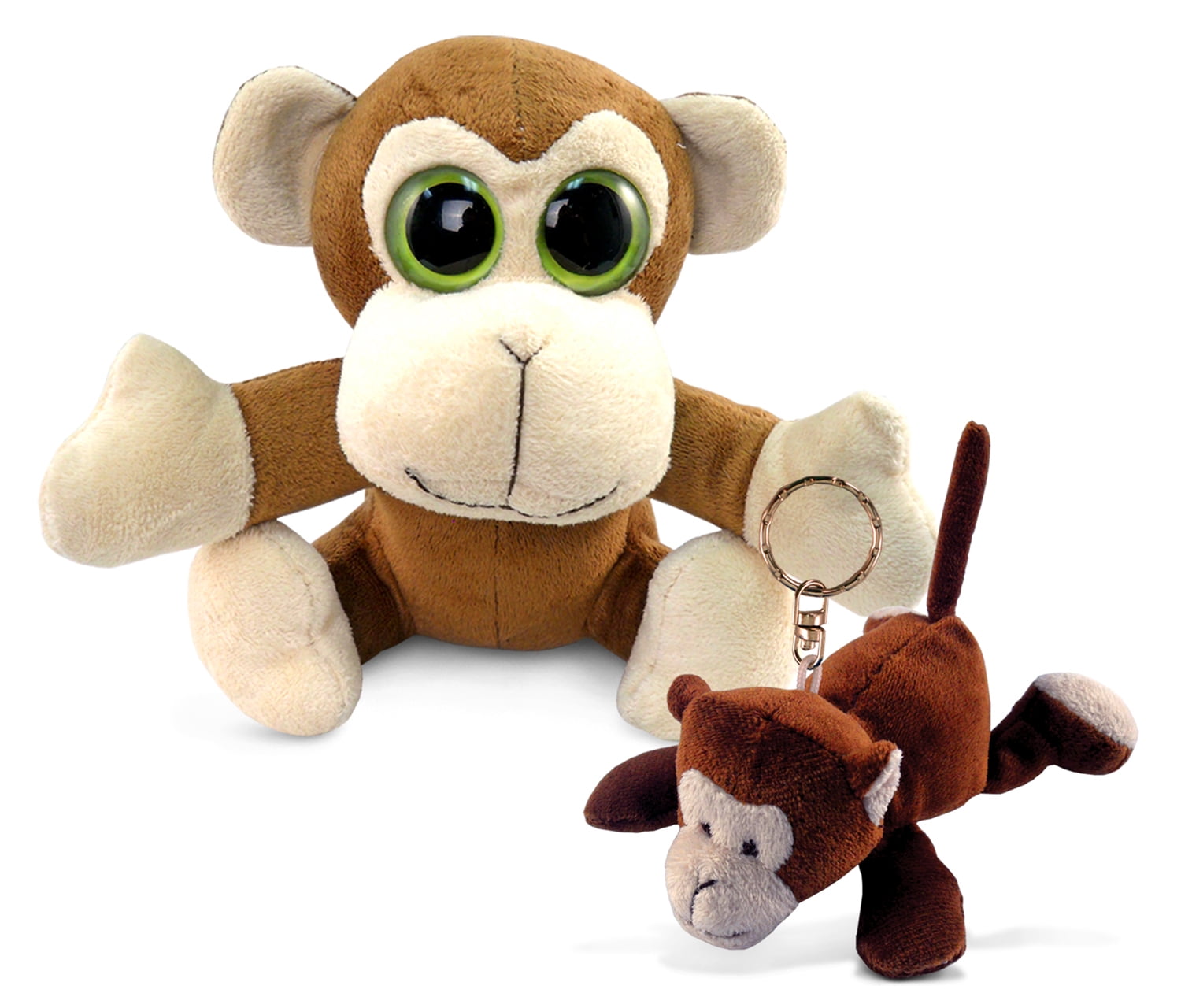 Puzzled Plush Monkey - Big Eye 6 Inch and Keychain - Walmart.com
