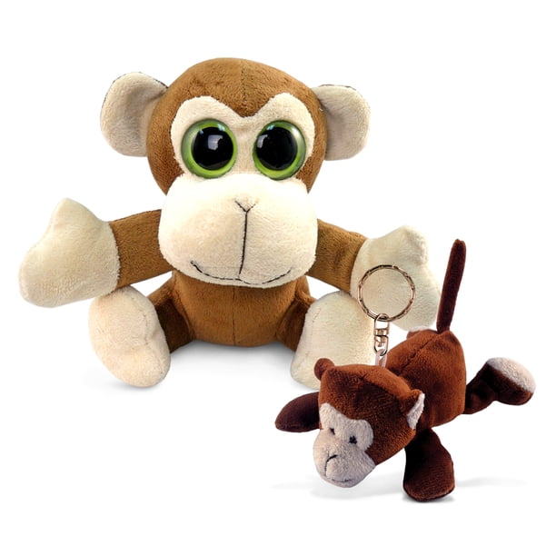 Puzzled Plush Monkey - Big Eye 6 Inch and Keychain - Walmart.com
