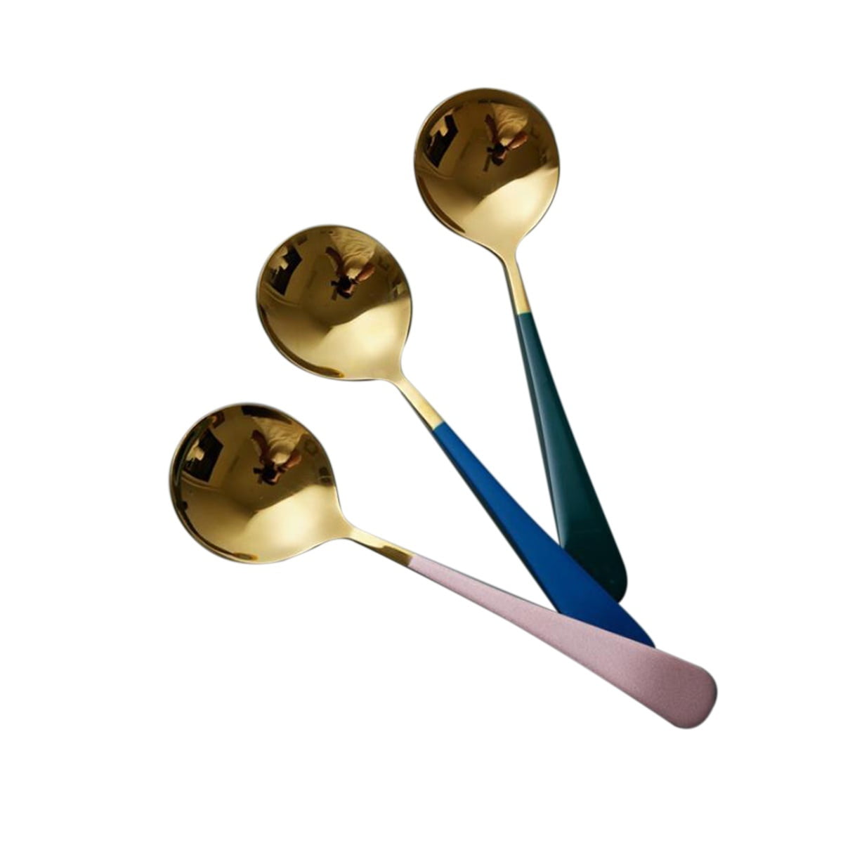 Large Soup Spoon Stainless Steel Round Head Table Spoon Dinner Serving ...