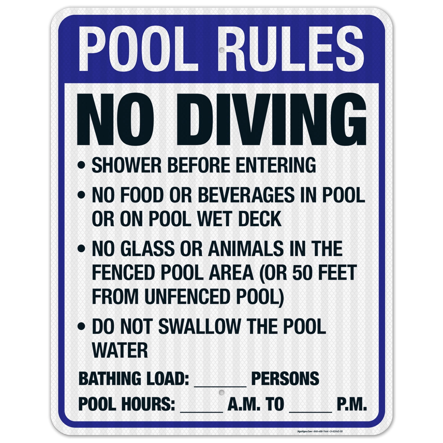 Florida Pool Rules Sign, Complies With State Of Florida Pool Safety ...