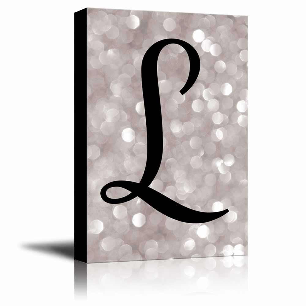 Wall26 The Letter L in Brush Stroke Cursive on a Champagne Colored ...
