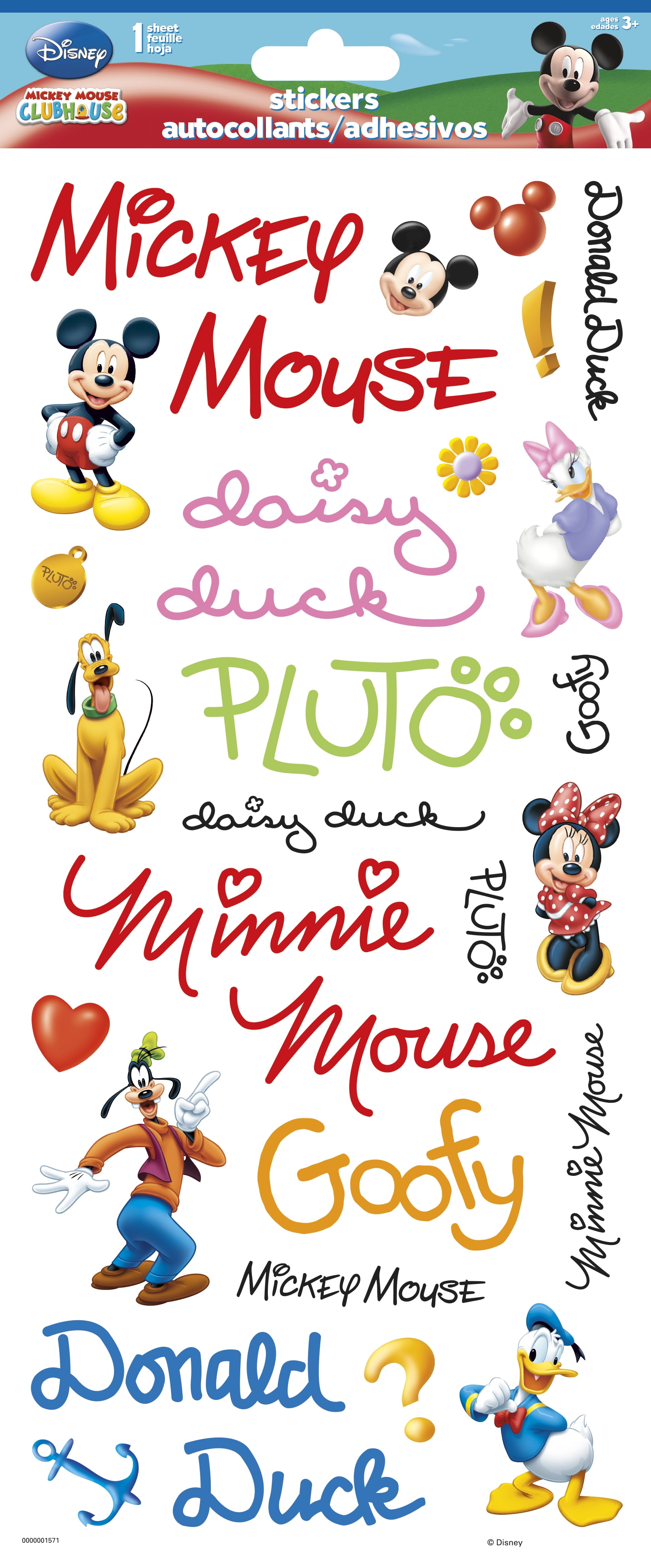 Mickey Autographs Paper Craft 5.5" x 12 Sticker - Clear - Walmart.com