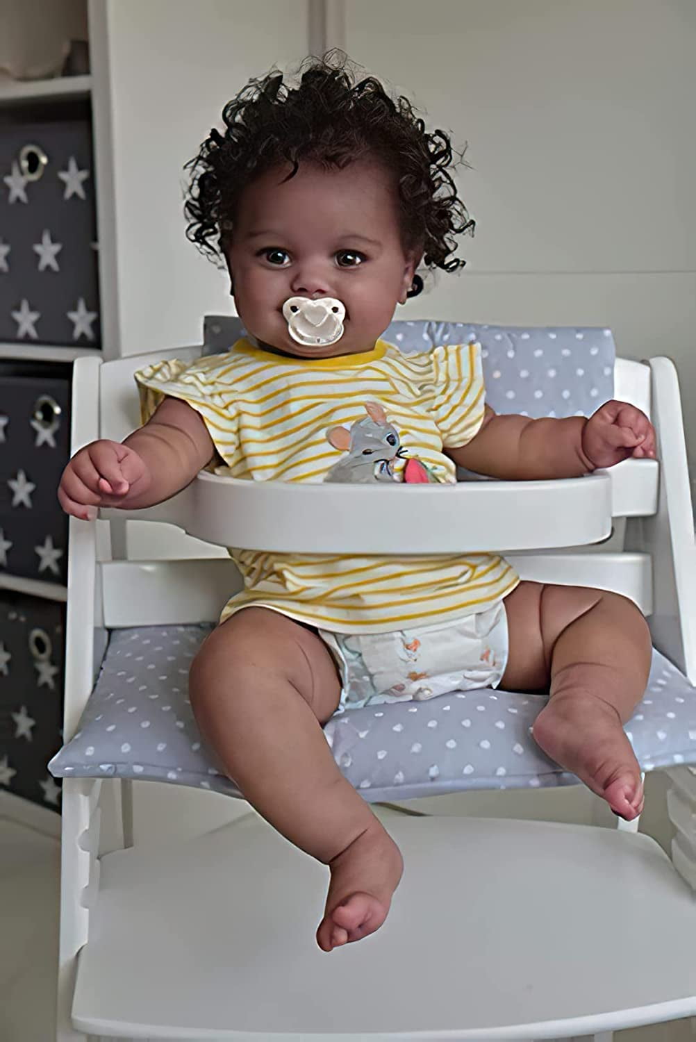 Newborn Baby Girl With Curly Hair
