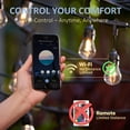 Outdoor String Lights 49 Ft Warm White Smart String Lights 2.4GHz Wi-Fi ...