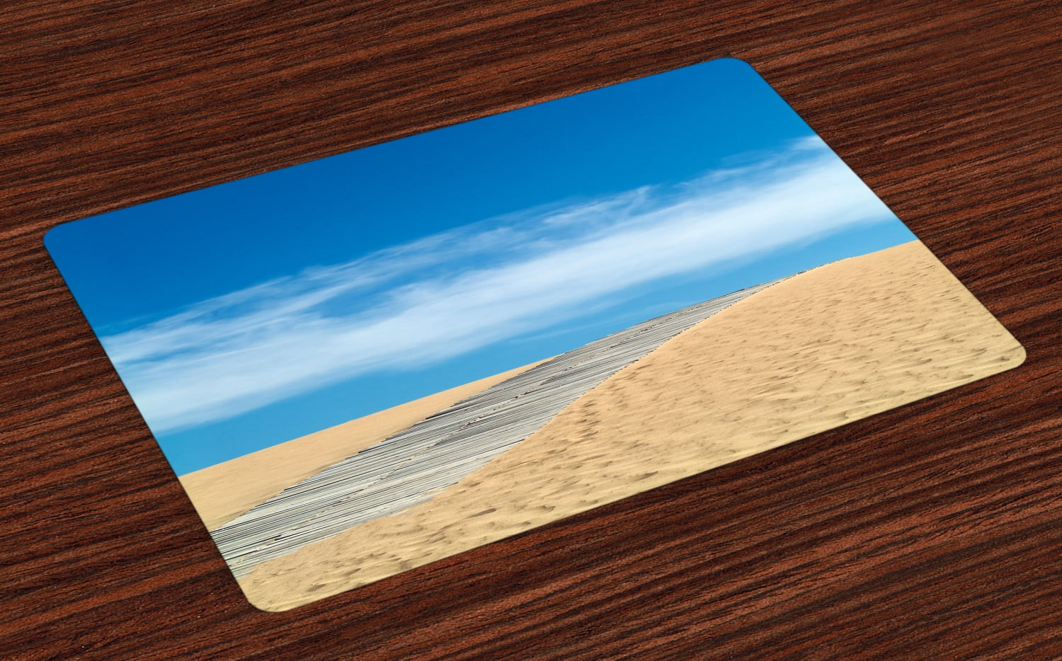 Ambesonne Beach Place Mats Set of 4, Path over Golden Sand, Standard ...