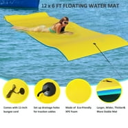 Gymax 12' x 6' Floating Water Pad Mat 3-Layer Foam Floating Island for ...