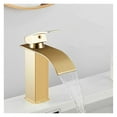 Basin Faucet Gold Waterfall Faucet Mixer Tap Brass Bathroom Faucet ...