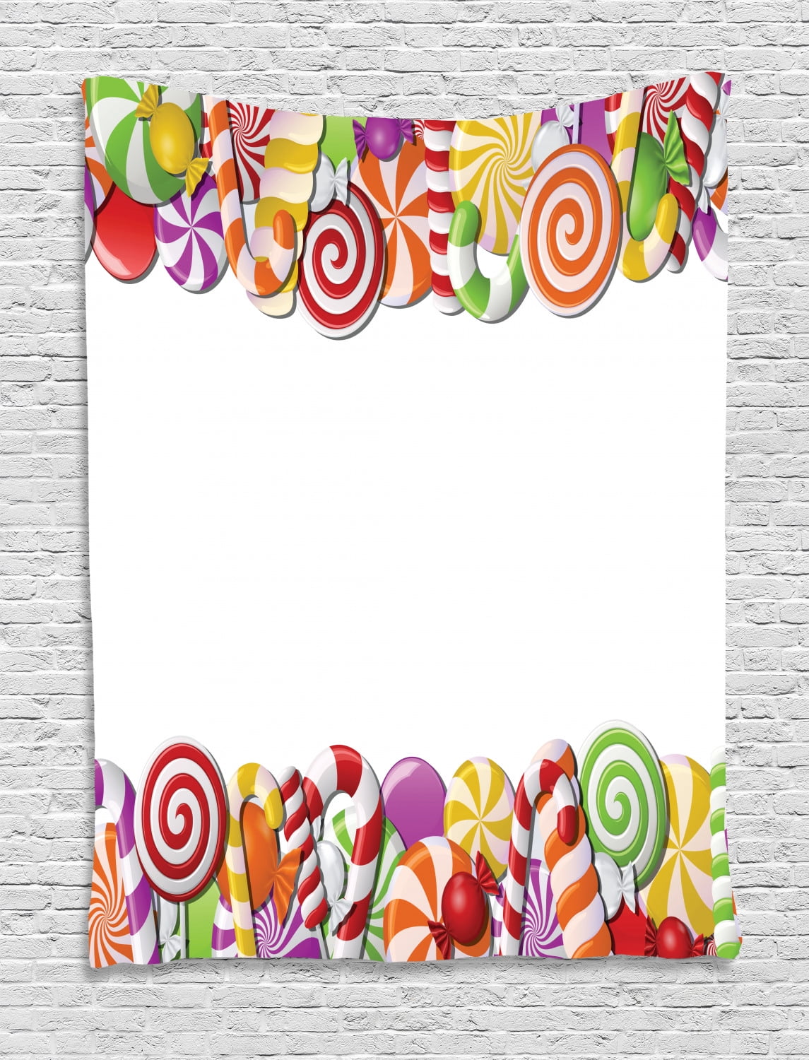 Candy Cane Tapestry, Festive and Fun Framework with Colorful Cartoon ...