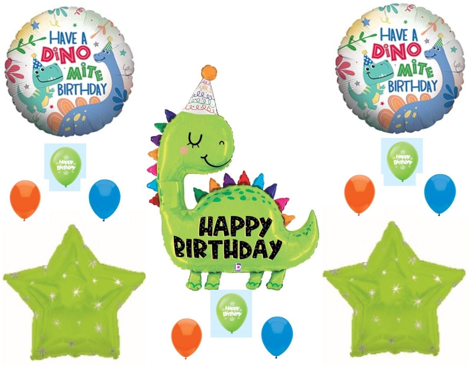 Dinosaur Dino-Mite Happy Birthday Party Balloons Decorations Supplies ...